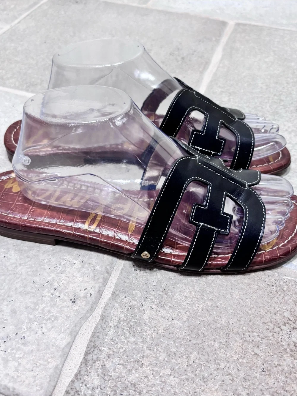 Sam Edelman | Shoes | Sam Edelman Bay Slide Black Leather Sandals ...